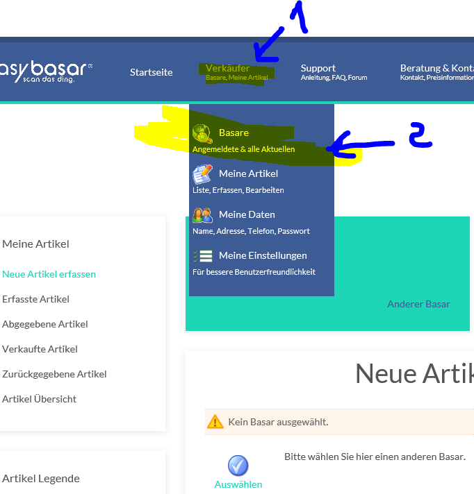Bergkirchner Kinderkiste - BeKiki - Easybasar Anmeldung